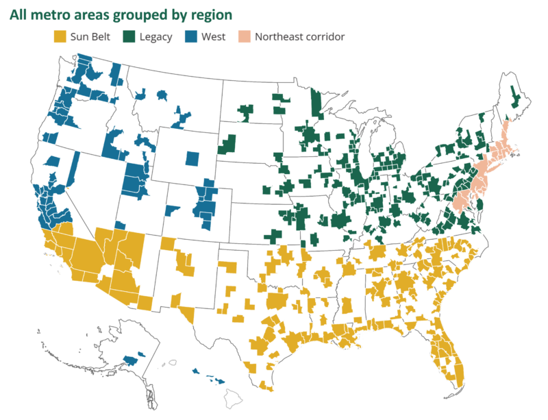 Sun Belt Metro Areas Dominate Post-Pandemic Jobs Recovery; Cloudy ...